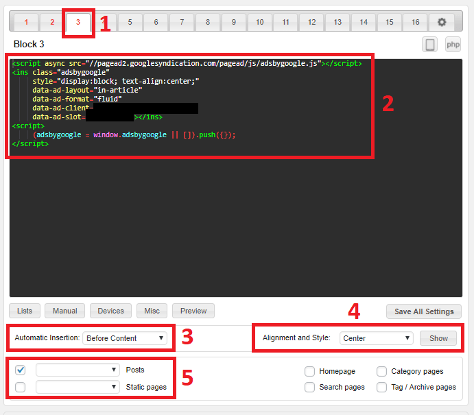Cara Pasang Iklan Adsense di Dalam Post Wordpress (Atas Tengah Bawah ...